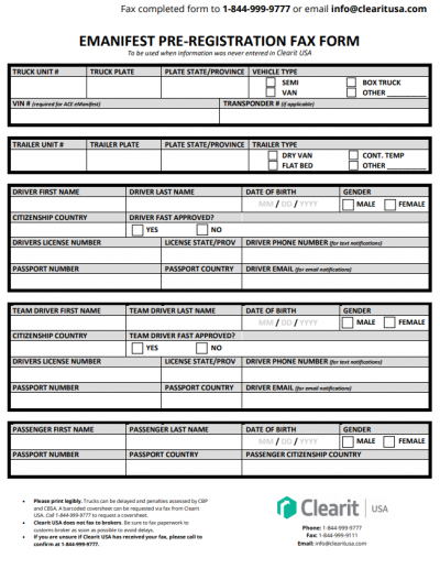 Customs Clearance Forms and Documents | Clearit USA