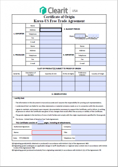 Customs Clearance Forms and Documents | Clearit USA